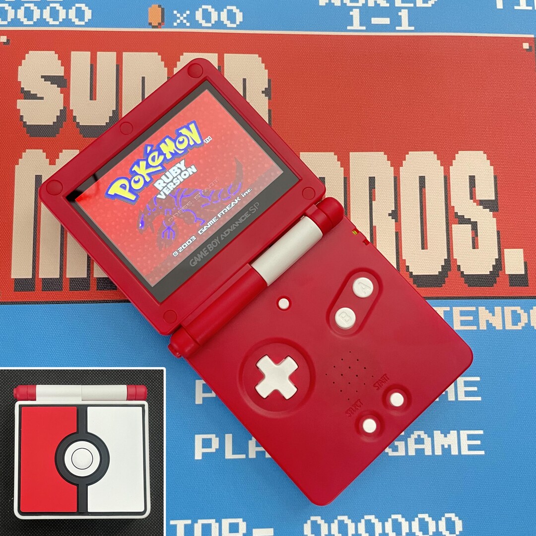 Console Gameboy Advance SP 3D Pokeball Refurbished With IPS V2 Ags-101 ...