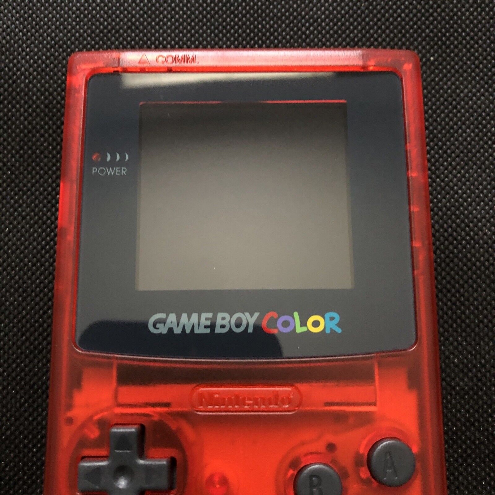 Console Gameboy Color Clear Red Refurbished With IPS V2 Backlit Screen ...