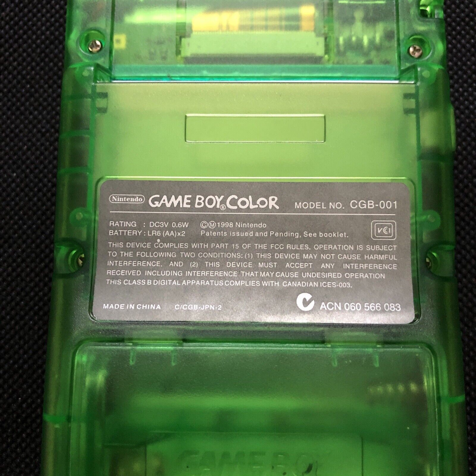 Console Gameboy Color Clear Green Refurbished With IPS V2 Backlit ...