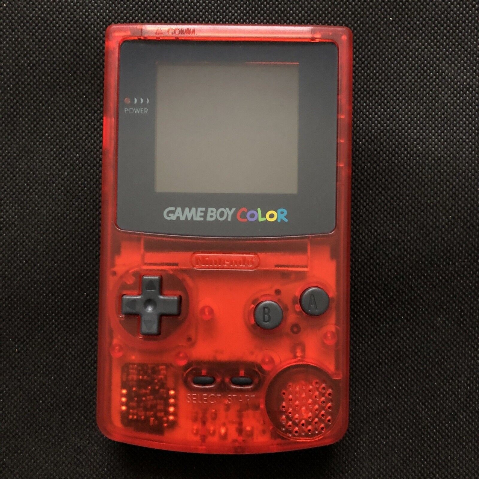 Console Gameboy Color Clear Red Refurbished With IPS V2 Backlit Screen ...