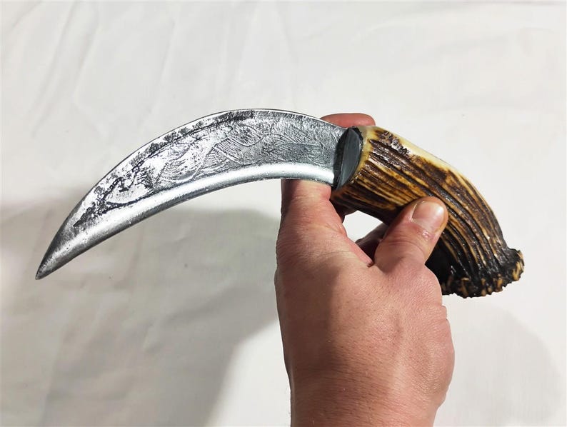 Slavic Mythology Knife / Unique Handmade Hunting Knife With Real Deer ...