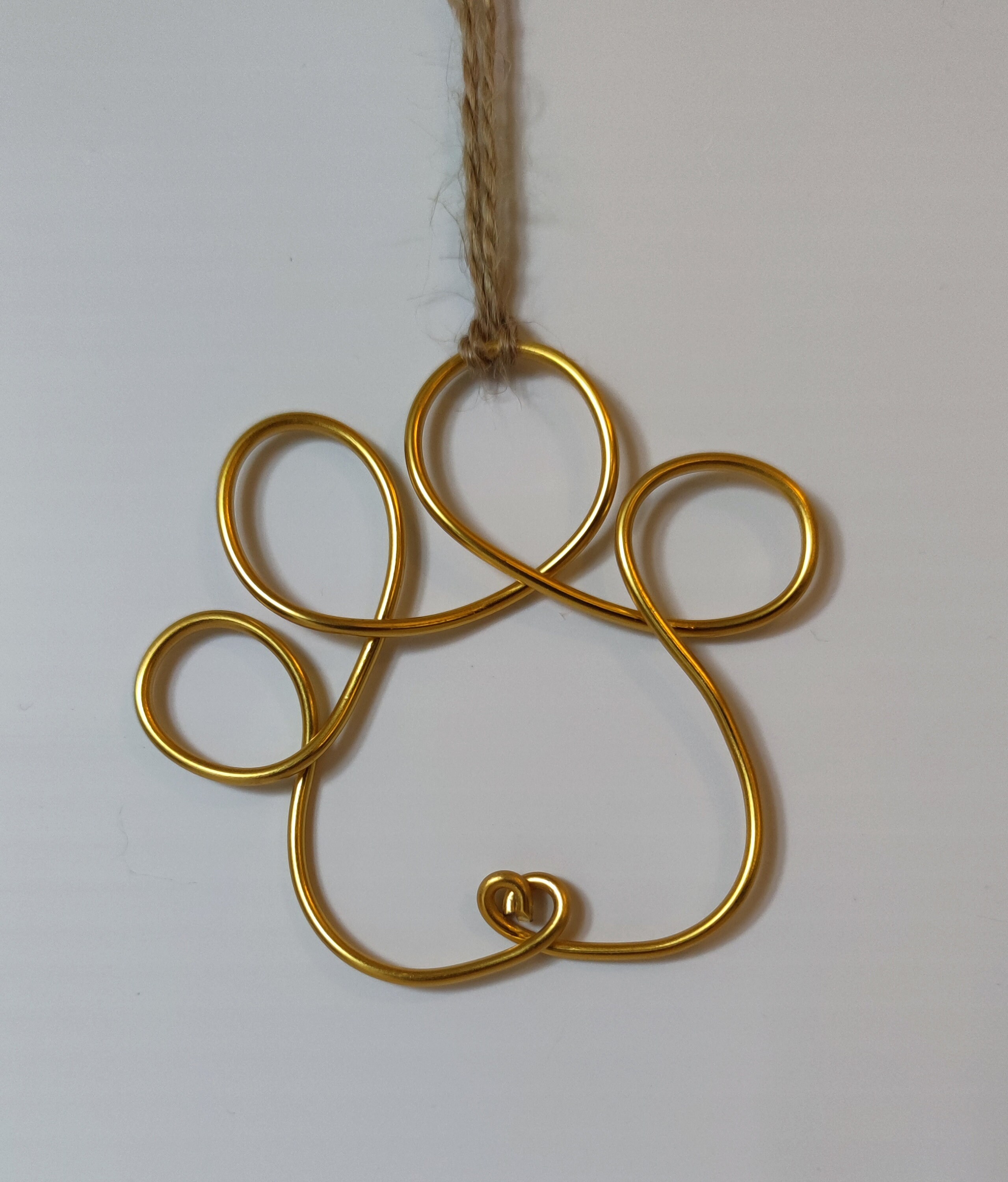 Wire Paw Print Handmade Hanging Tree Decoration - Etsy UK