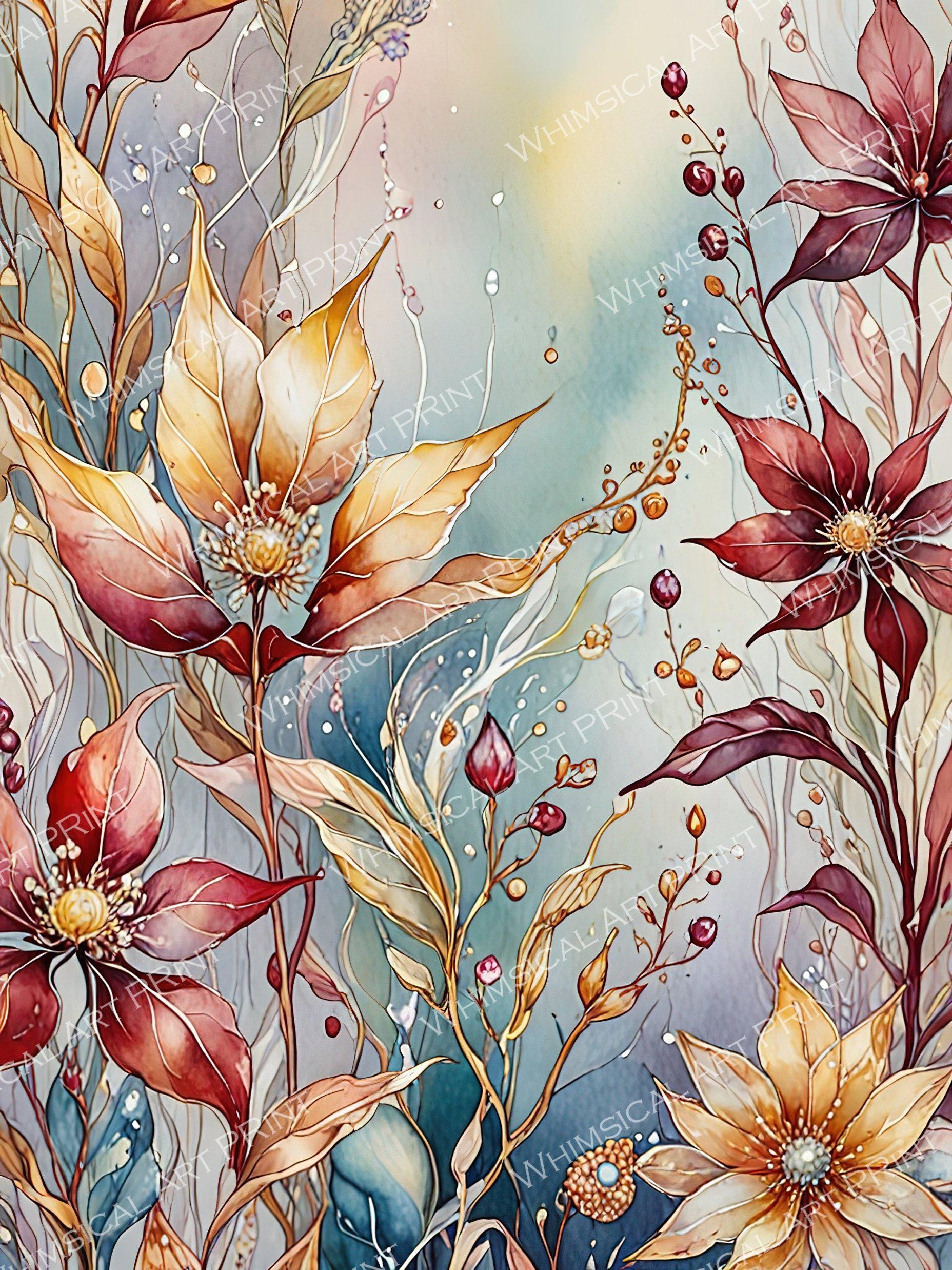 Watercolor Autumn Leaves Digital Paper: Earthy Scrapbook Backgrounds ...