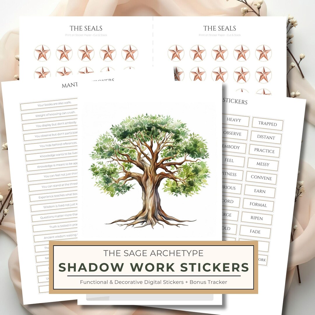SAGE Sticker Kit | Printable Planner Stickers for Shadow Work | Bonus ...