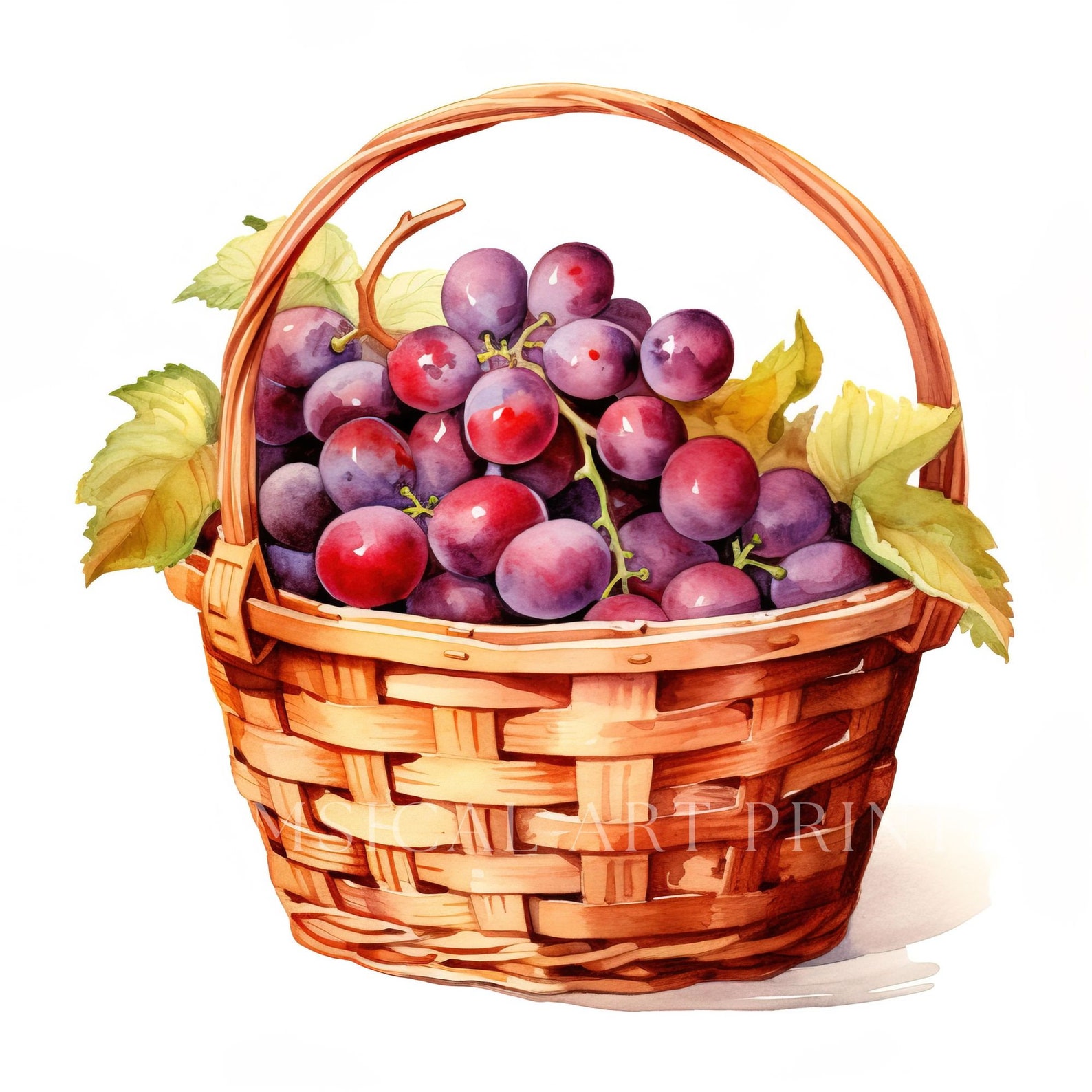 Grapes Clipart, Grape Juice, Fruit Clipart, Watercolor Grapes, Art ...