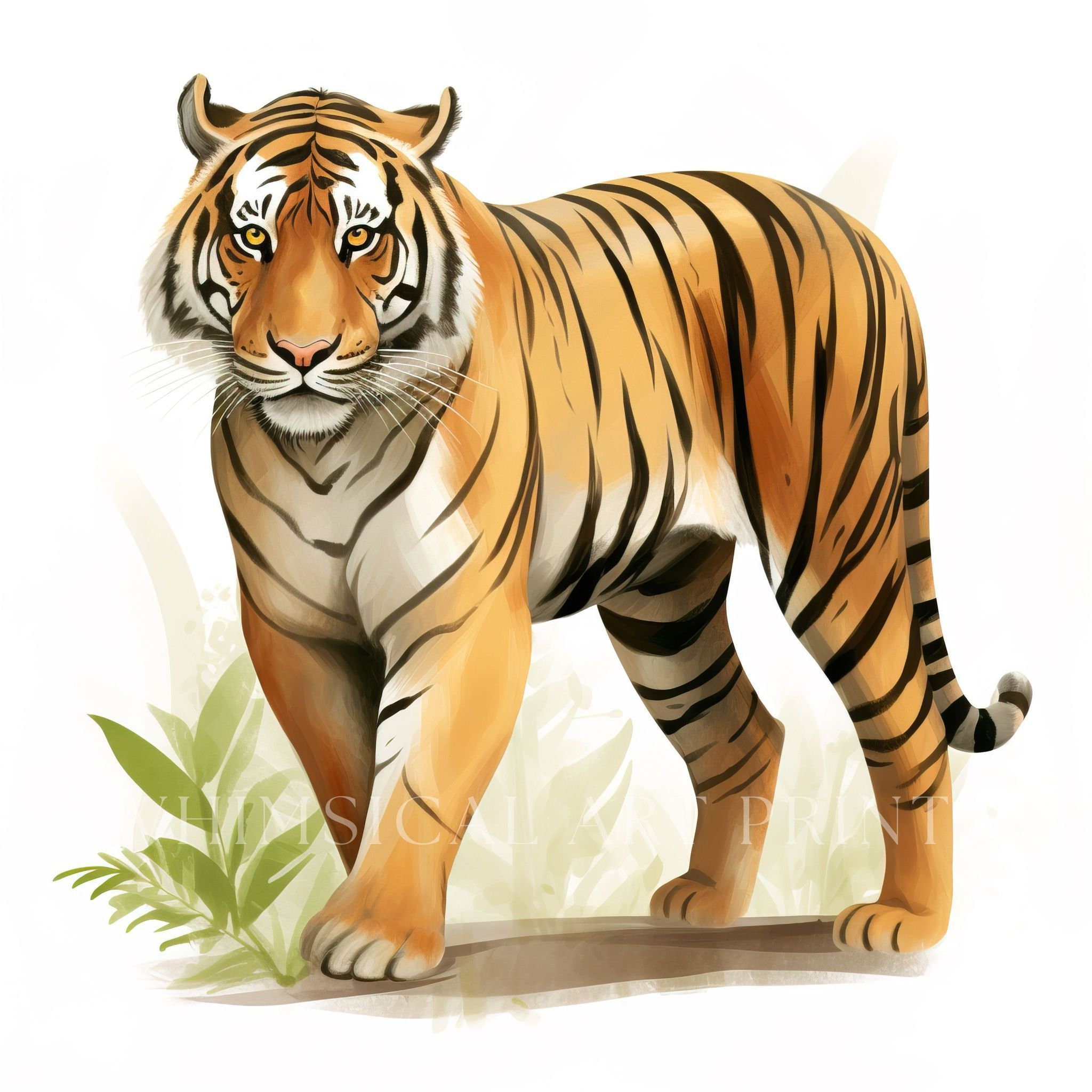Adult Tiger PNG, Watercolor Tiger Clipart, Tiger Portrait, Tiger Wall ...