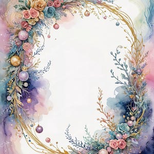 10 Soft Watercolor Frame With Pinecones and Foliage for Seasonal ...