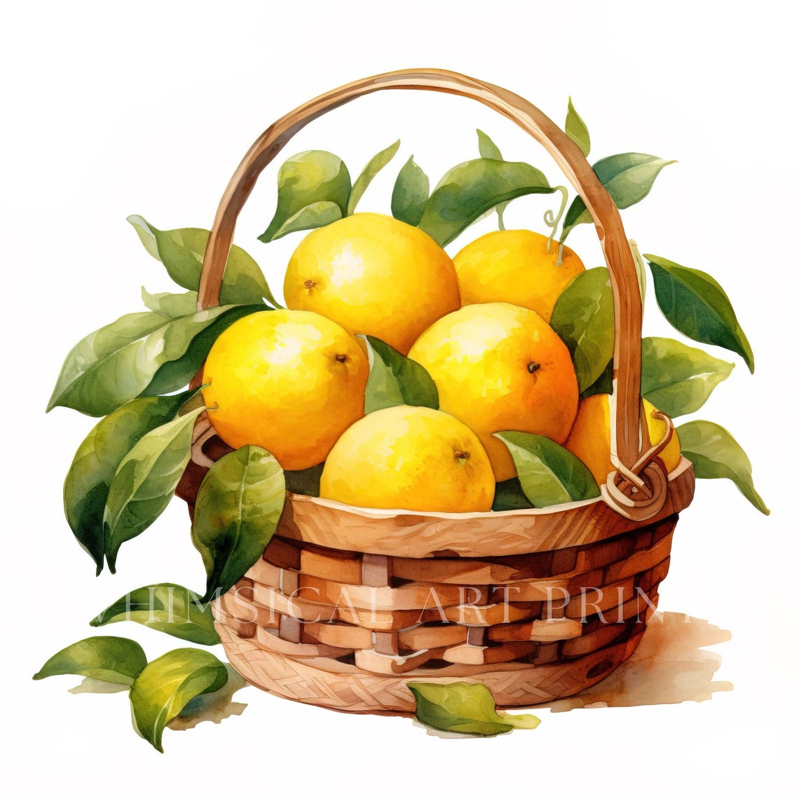 Lemon Fruit Clipart Lemon Juice Watercolor Lemon Basket - Etsy