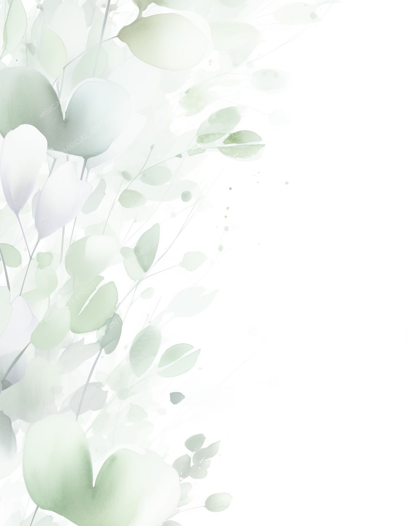 Sage Green Floral Watercolor Digital Paper: Scrapbook Backgrounds ...