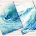 Ocean Waves Watercolor Background: Sea Blue Digital Paper (JPG) - Etsy
