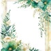 Emerald Green Floral Frame: Botanical Watercolor Art (10 Jpgs Digital ...