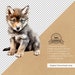 Wolf Puppy PNG, Watercolor Baby Wolf Clipart, Wolf Puppy Portrait, Wall ...