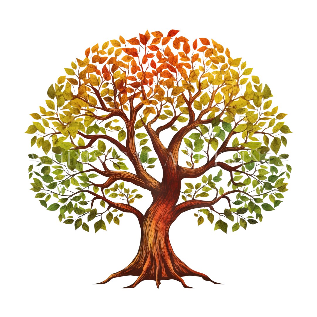 Autumn Mystical Old Tree Clipart, Old Tree PNG, Earthly Warm Colors ...