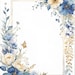 Blue Boho Border Digital Paper Pack for Wedding Cards, Scrapbooking ...