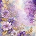 Watercolor Purple Floral Digital Paper: Gold Accents (10 JPG ...