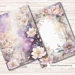 Watercolor Peony Floral Frames: Romantic Digital Paper (JPG, Commercial ...
