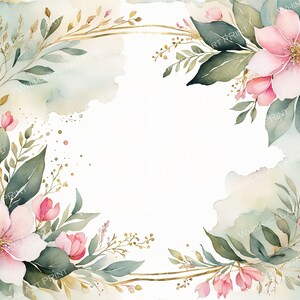 Watercolor Floral Digital Paper Pack: Sage Green & Pink (10 Jpgs) - Etsy