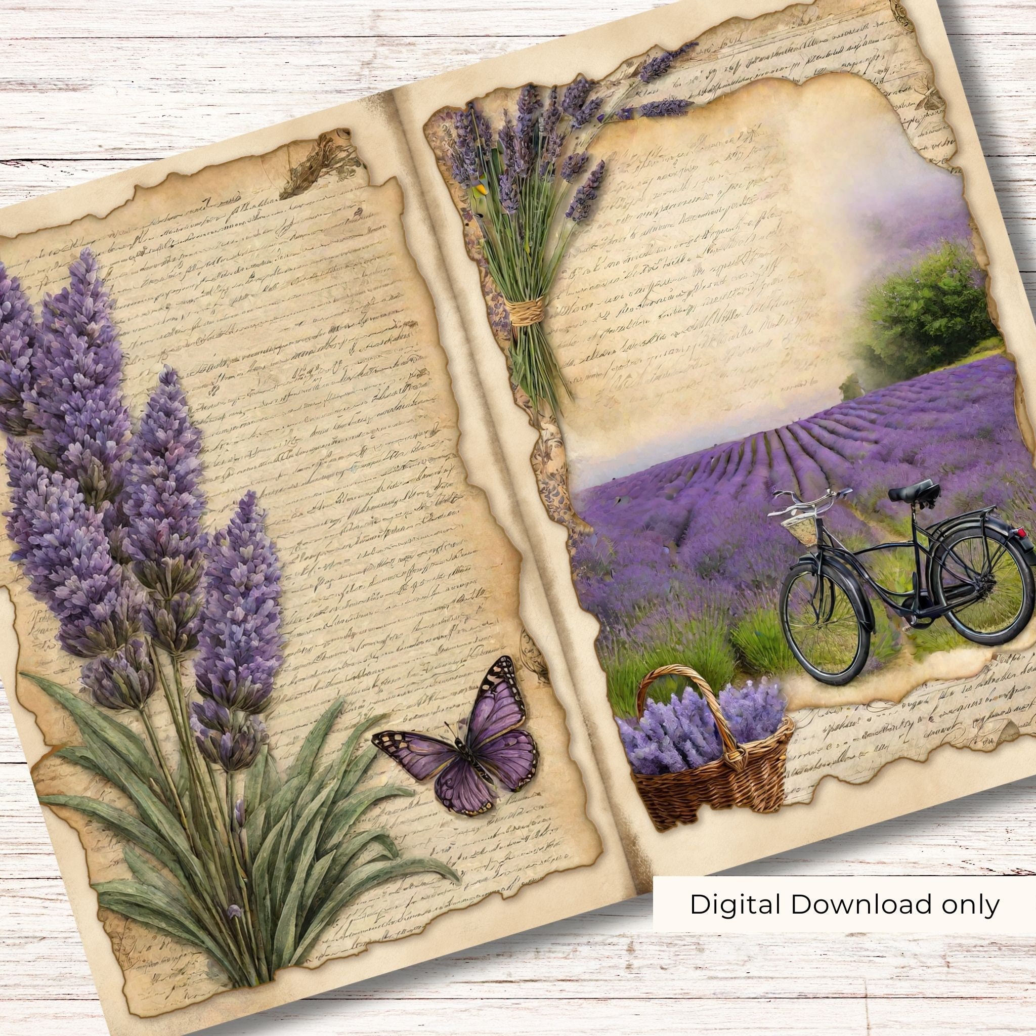 Lavender Cottage Junk Journal Printables, 10 Exclusive Half Page ...