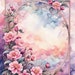 Watercolor Pink & Mauve Flowers Border Digital Paper Pack, Botanical ...