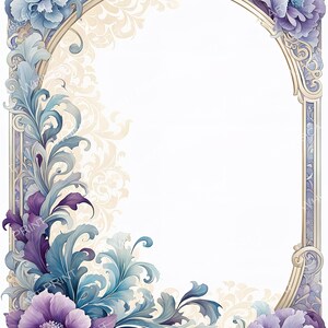 Watercolor Floral Digital Paper: Blue & Purple DIY Crafting (10 Jpgs ...