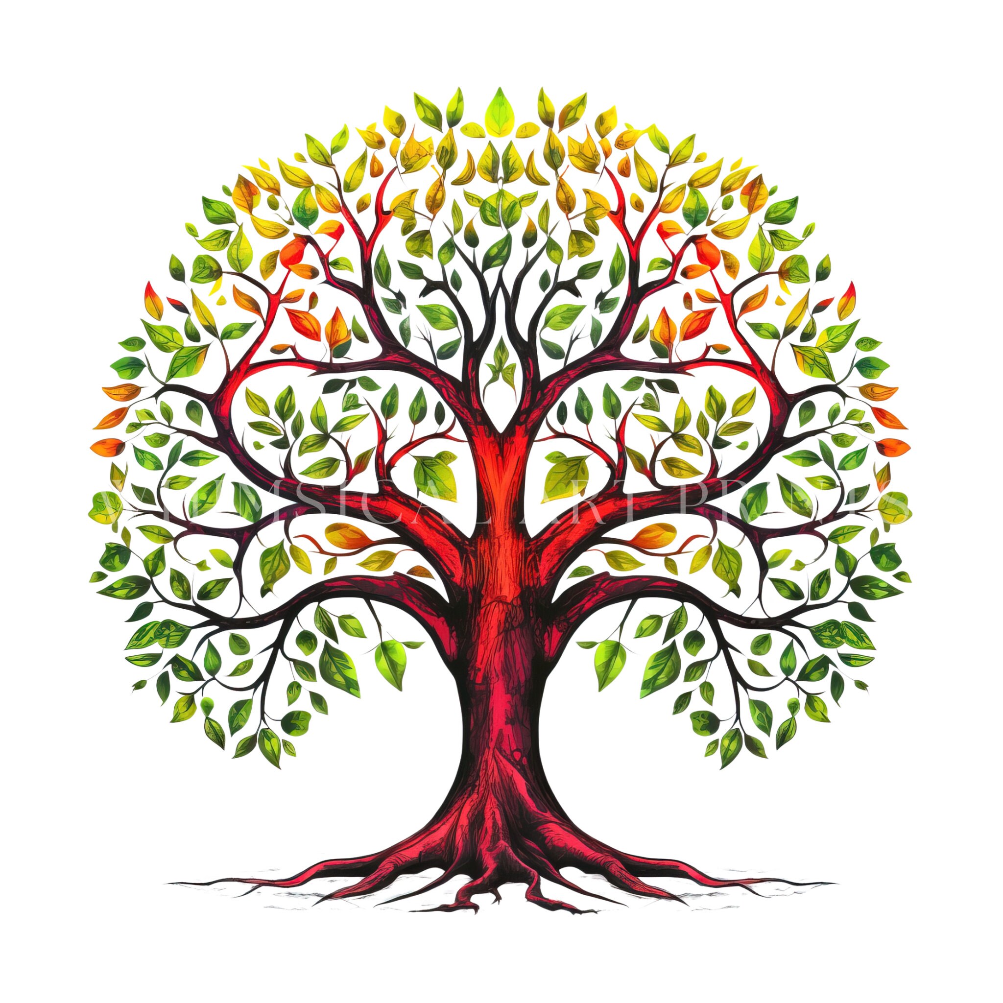 Autumn Mystical Old Tree Clipart, Old Tree PNG, Earthly Warm Colors ...