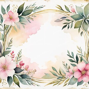 Watercolor Floral Digital Paper Pack: Sage Green & Pink (10 Jpgs) - Etsy