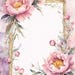 Watercolor Peony Frame Set: Pink Floral Borders, Romantic Backgrounds ...