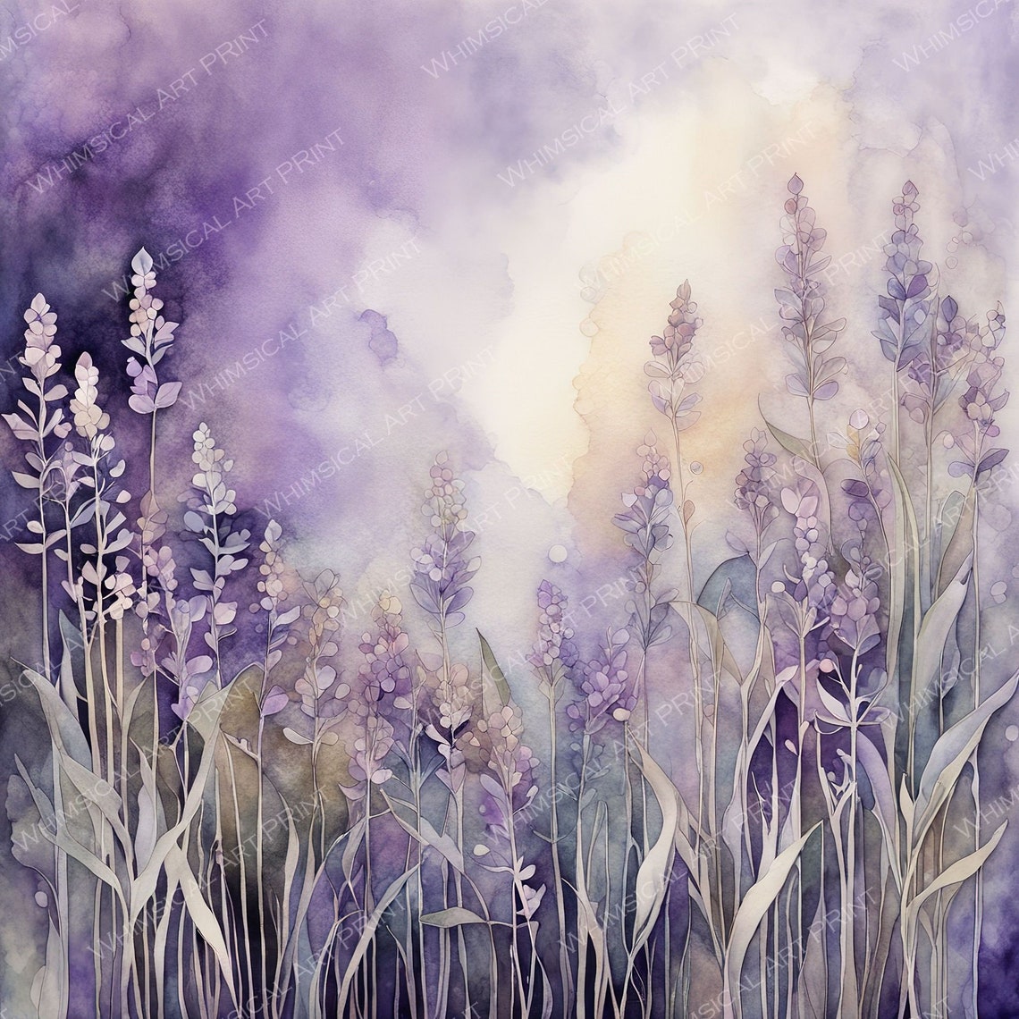 Lavender Watercolor Digital Paper: Abstract Floral Art (10 Jpgs) - Etsy