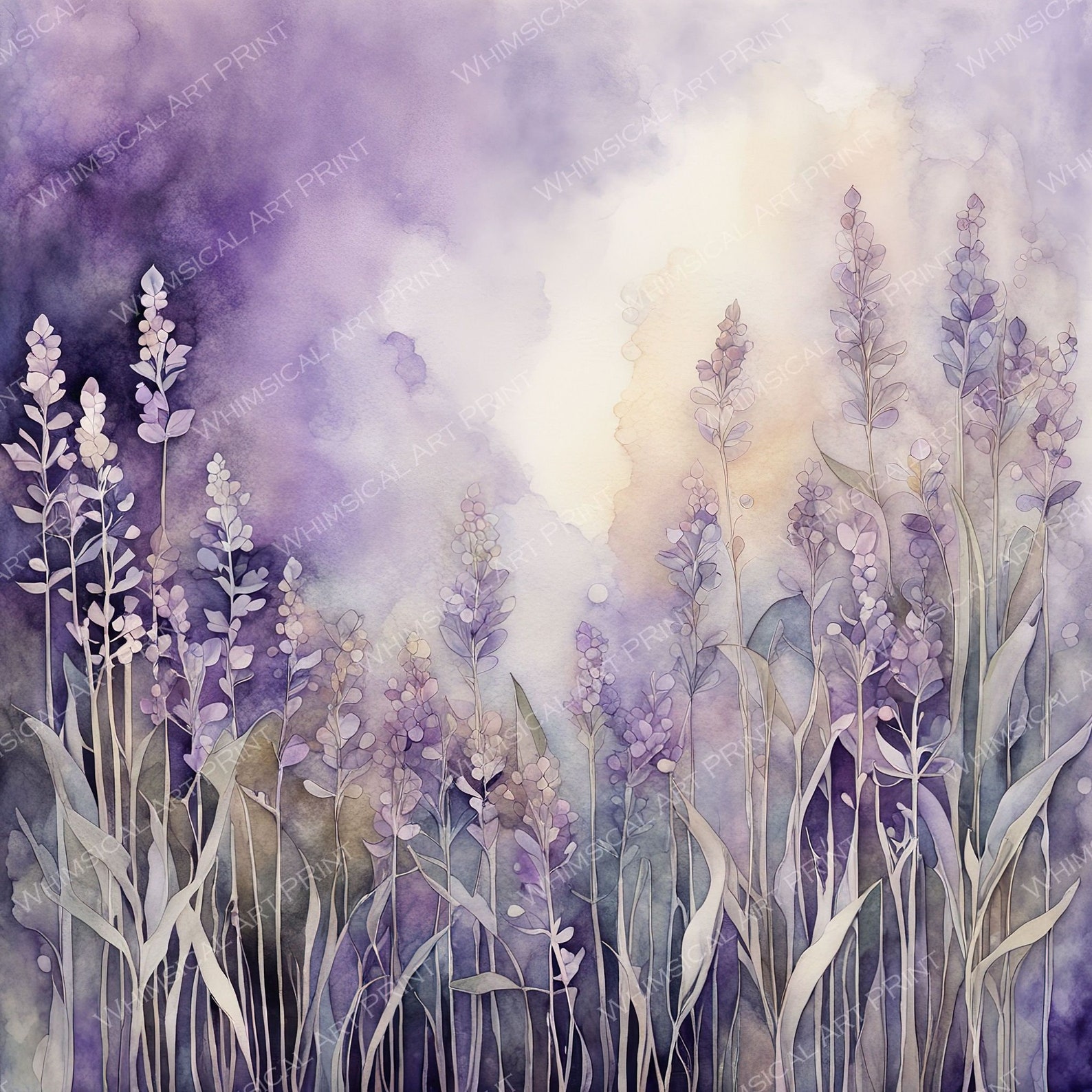 Lavender Watercolor Digital Paper: Abstract Floral Art (10 Jpgs) - Etsy