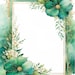Emerald Green Floral Frame: Botanical Watercolor Art (10 Jpgs Digital ...