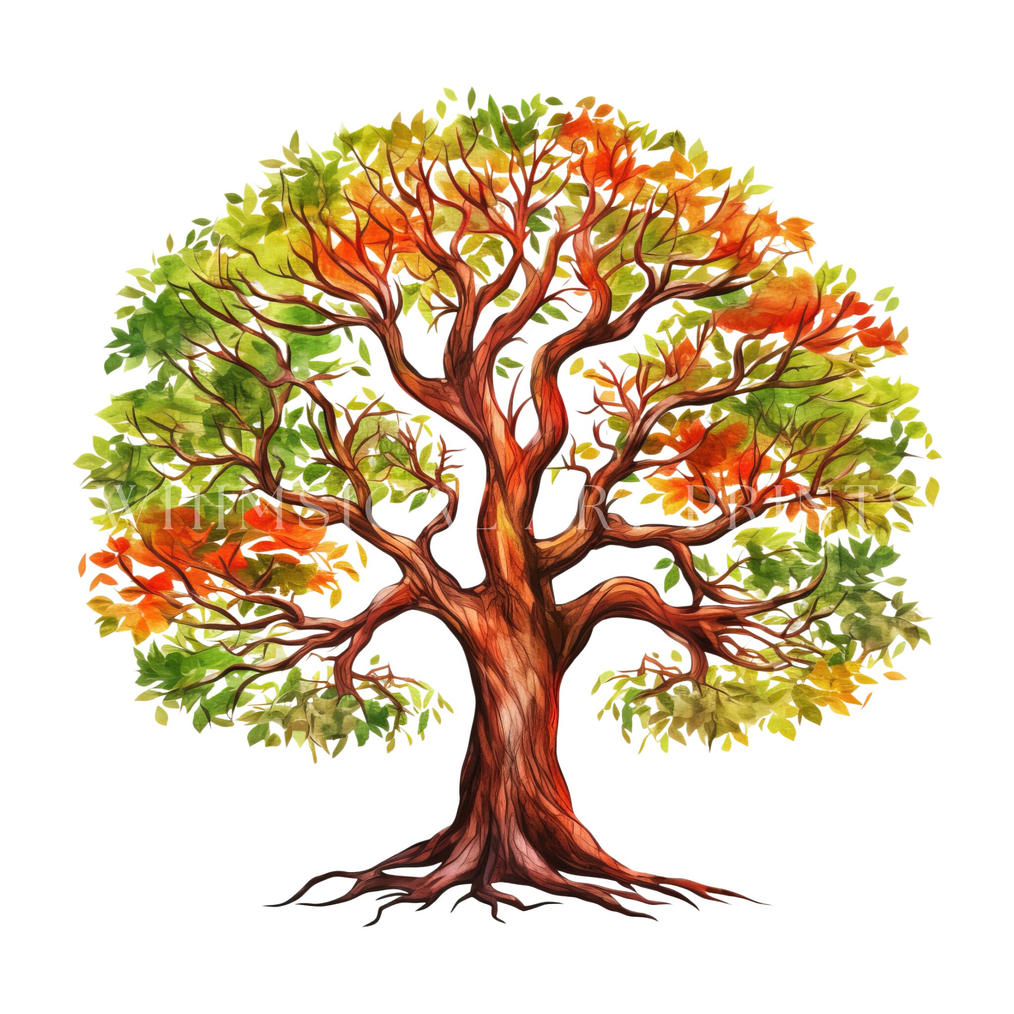 Autumn Mystical Old Tree Clipart, Old Tree PNG, Earthly Warm Colors ...
