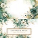 Emerald Floral Digital Paper: Watercolor Flower Graphics (JPG, 300 DPI ...
