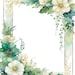 Emerald Green Floral Frame: Botanical Watercolor Art (10 Jpgs Digital ...