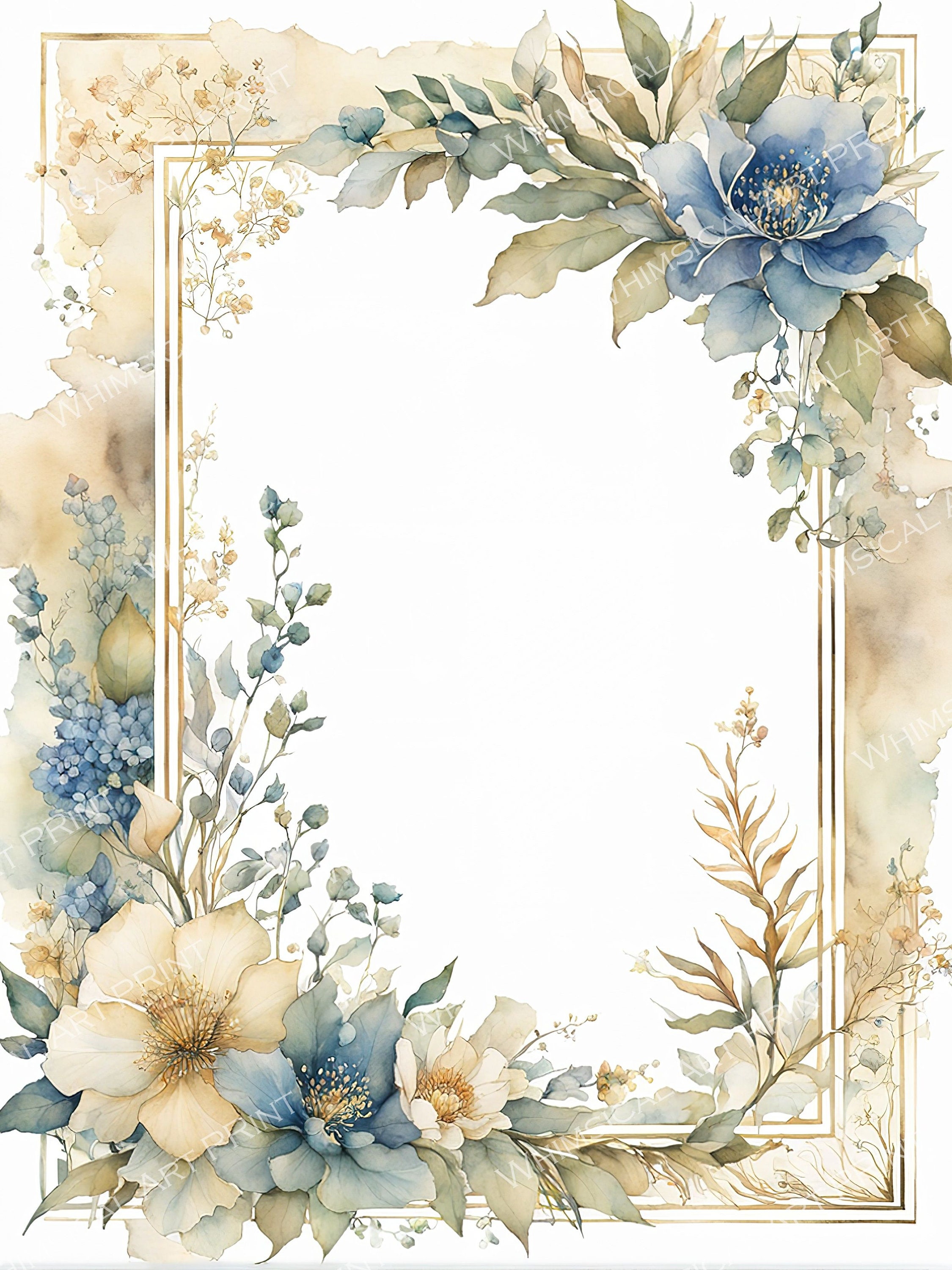 Khaki Floral Frame Digital Paper: Boho Scrapbook Borders (10 Jpgs) - Etsy