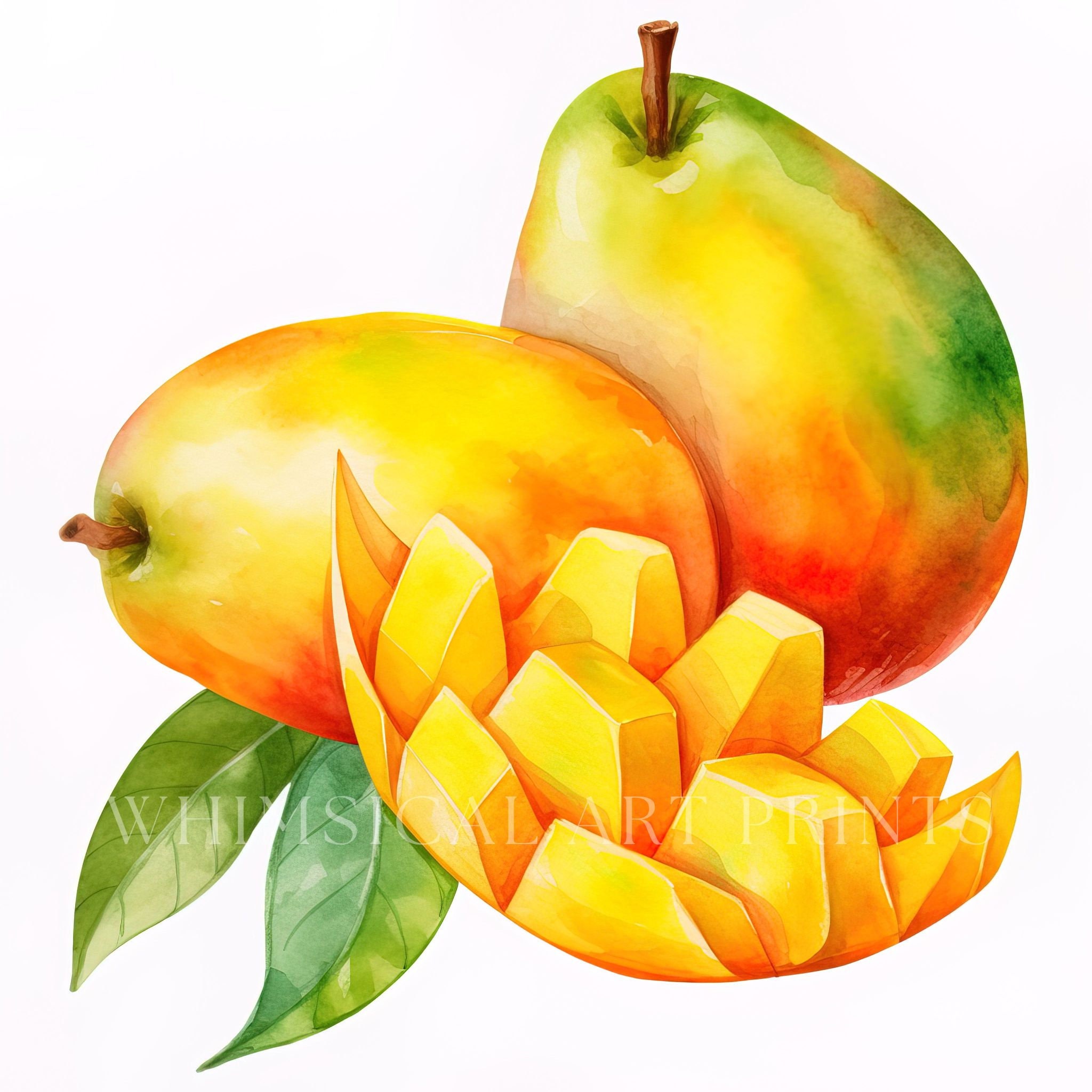 Mango Fruit Clipart Mangoes Fruit Basket Mango Juice - Etsy