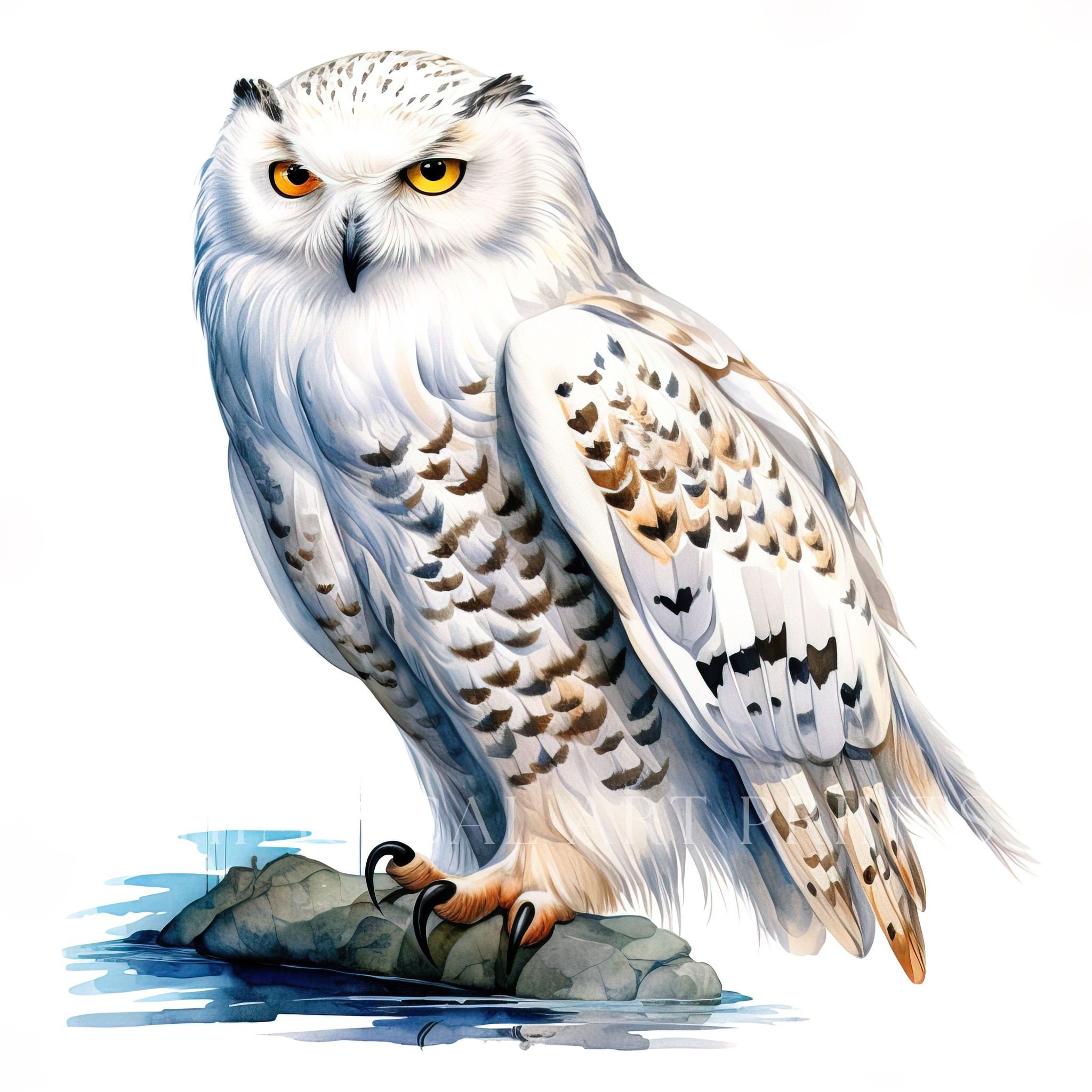 Snowy Owl Clipart, Bird Clipart, Watercolor Snowy Owls, Owls ...