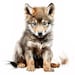 Wolf Puppy PNG, Watercolor Baby Wolf Clipart, Wolf Puppy Portrait, Wall ...