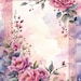 Watercolor Pink & Mauve Flowers Border Digital Paper Pack, Botanical ...