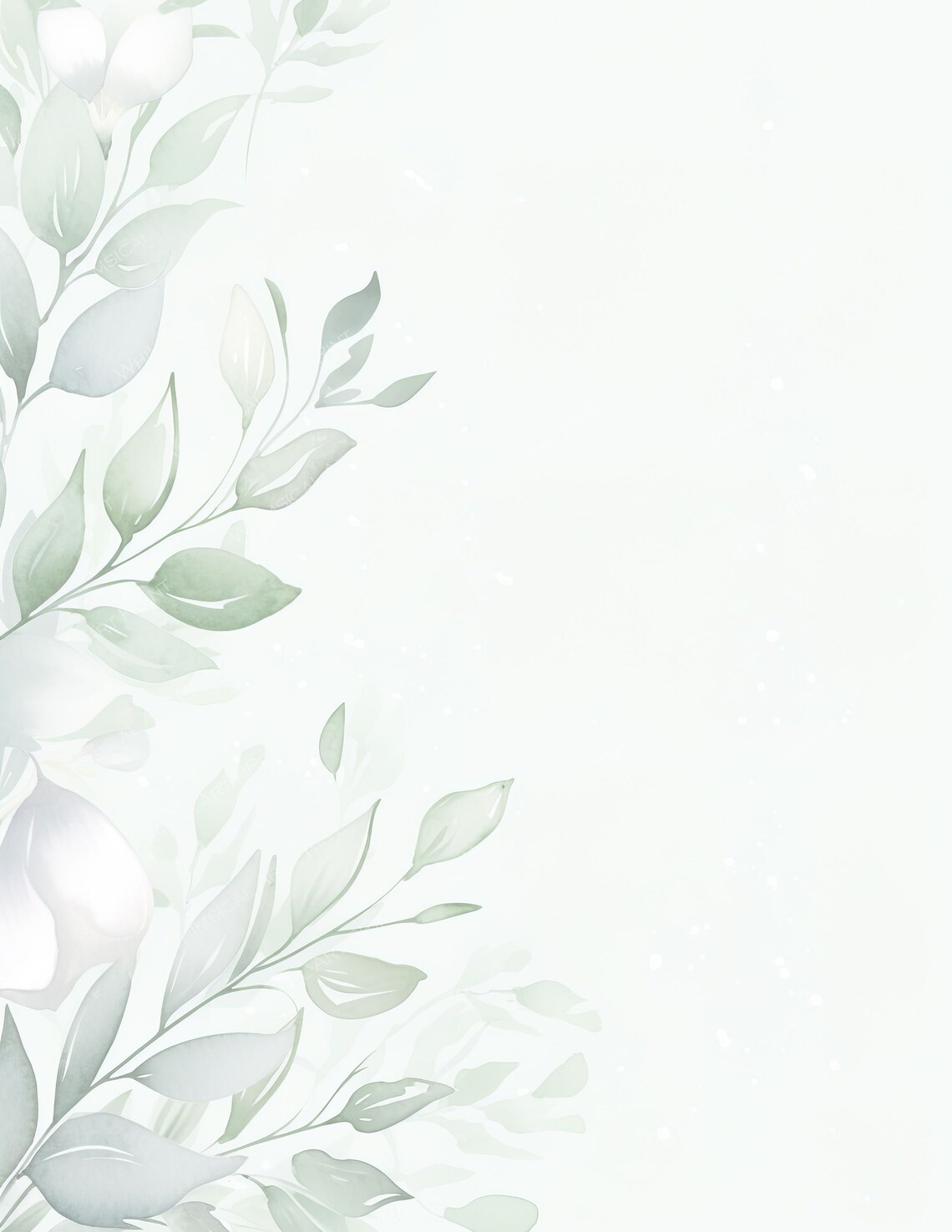 Sage Green Floral Watercolor Digital Paper: Scrapbook Backgrounds ...