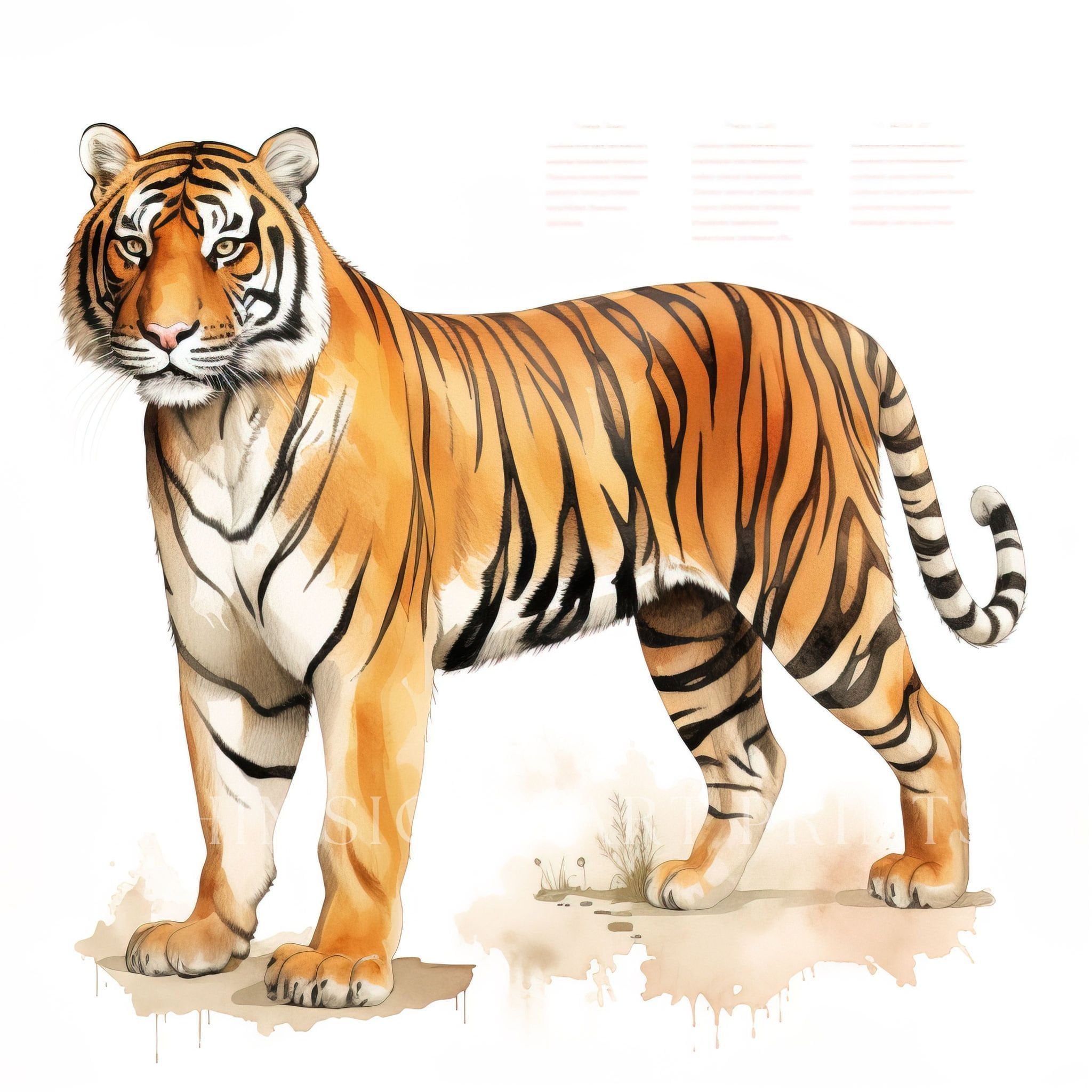Adult Tiger PNG, Watercolor Tiger Clipart, Tiger Portrait, Tiger Wall ...