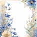 Blue Boho Border Digital Paper Pack for Wedding Cards, Scrapbooking ...