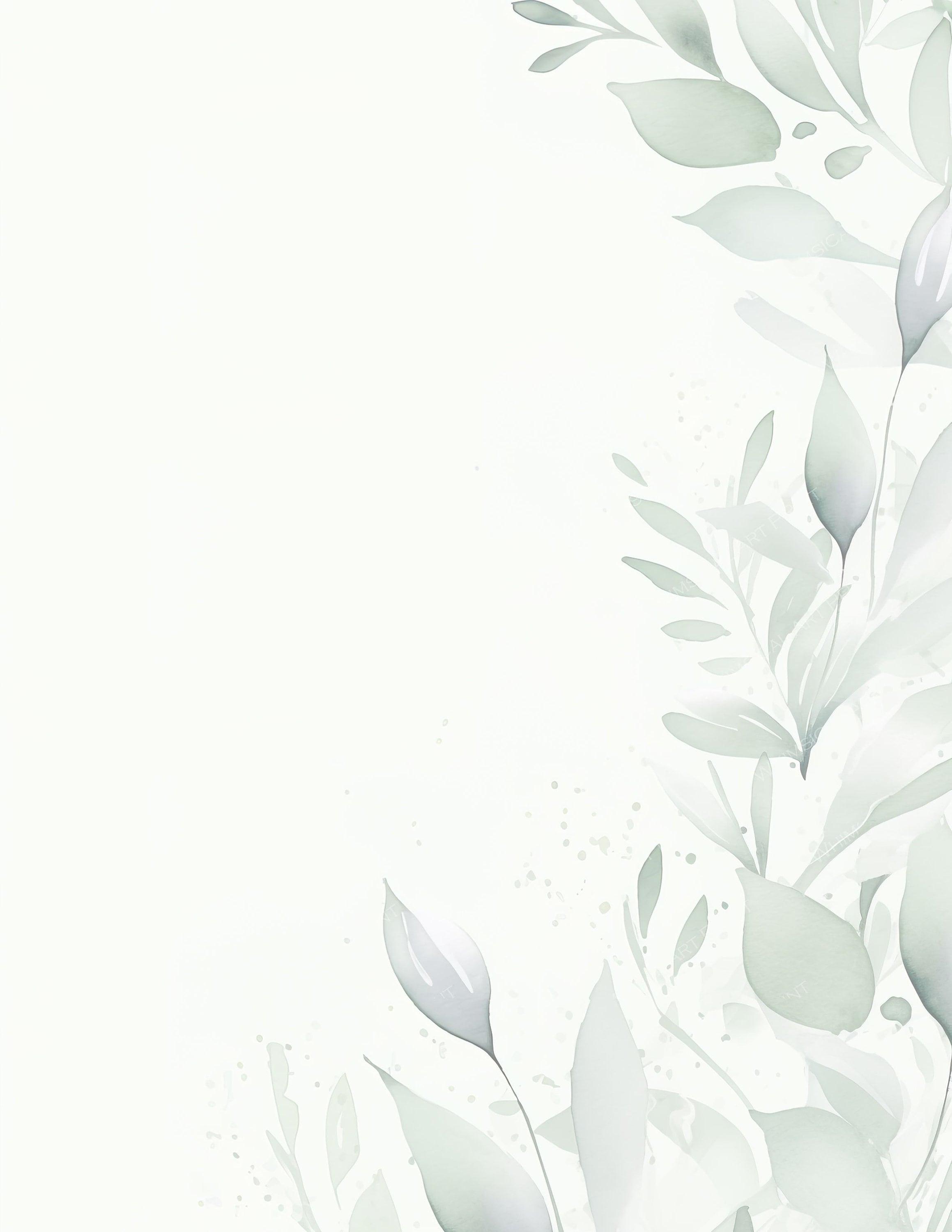 Sage Green Floral Watercolor Digital Paper: Scrapbook Backgrounds ...