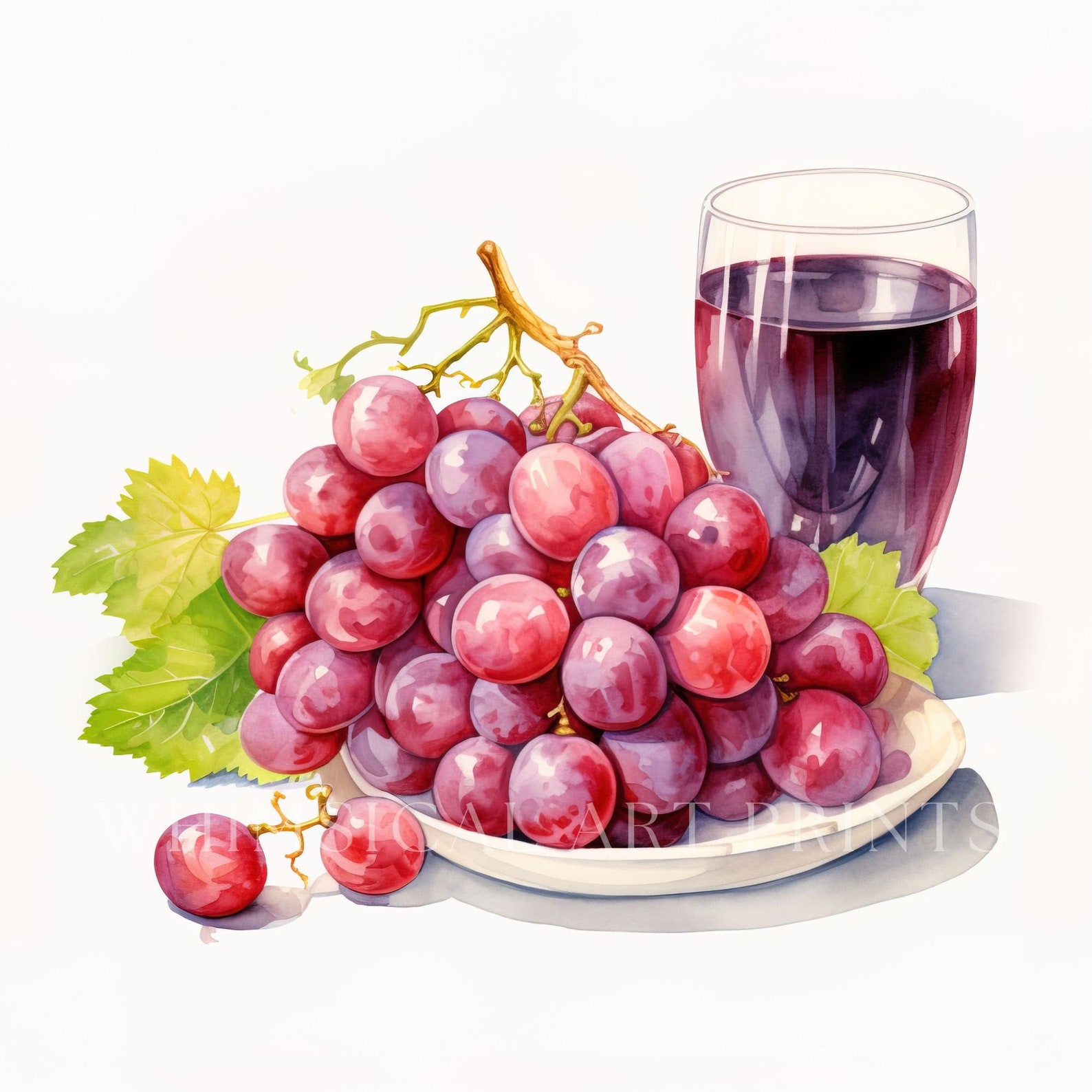 Grapes Clipart, Grape Juice, Fruit Clipart, Watercolor Grapes, Art ...