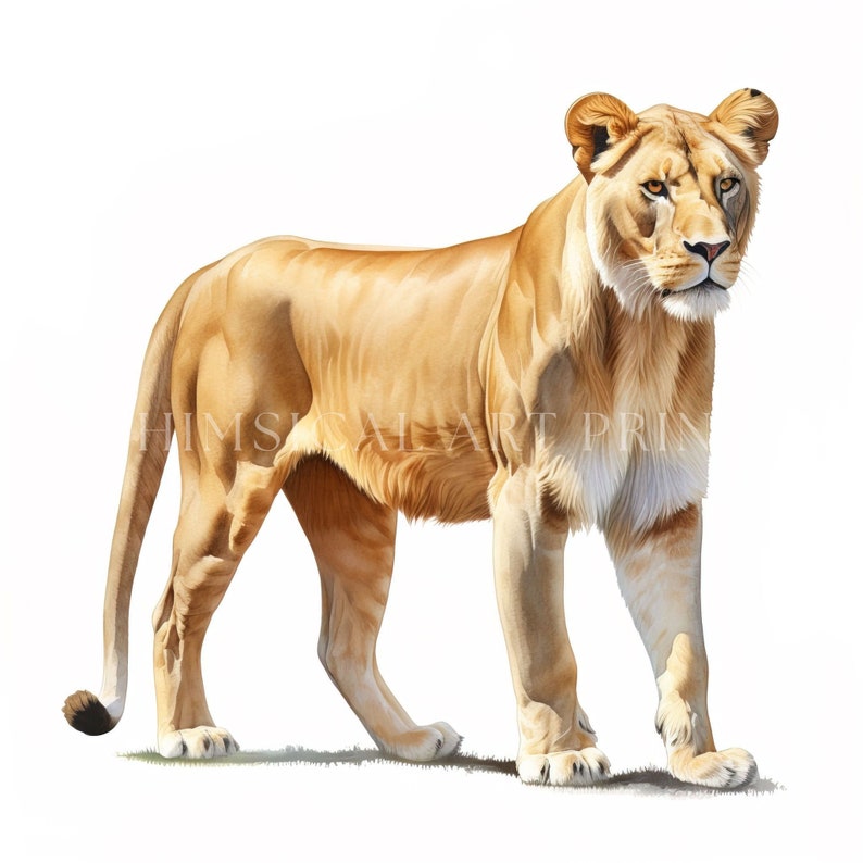 Adult Lion PNG, Watercolor Lions Clipart, Male Lion Portrait, Lion Wall ...