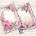 Watercolor Pink & Mauve Flowers Border Digital Paper Pack, Botanical ...