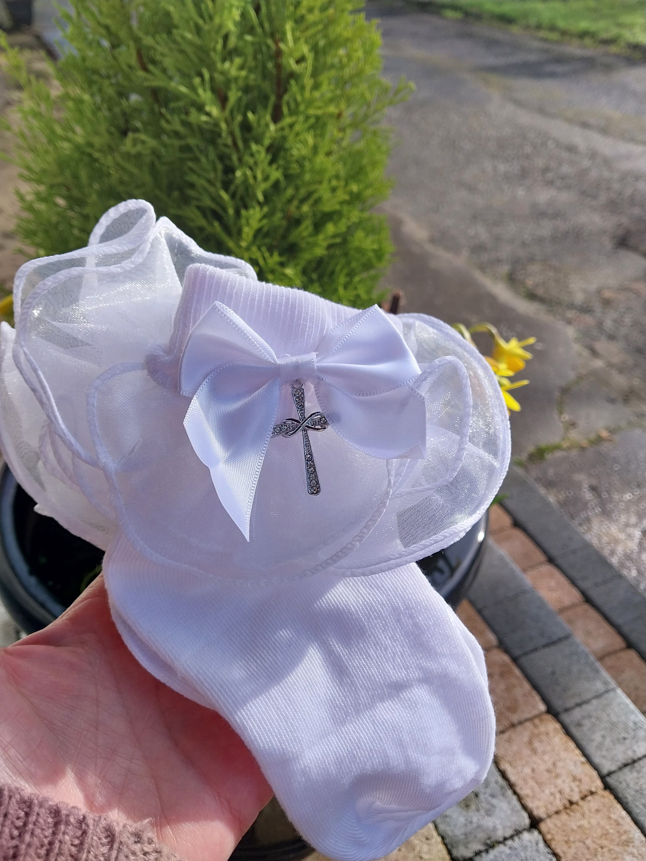 First Holy Communion Ankle Socks, Christening, Baptism, Naming Day, Bow ...