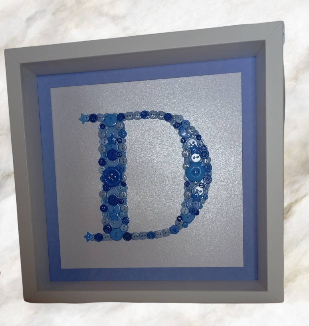 Initial | Button Art | Framed Monogram | New Baby Gift | Birthday Gift | Nursery Decor | Home ...