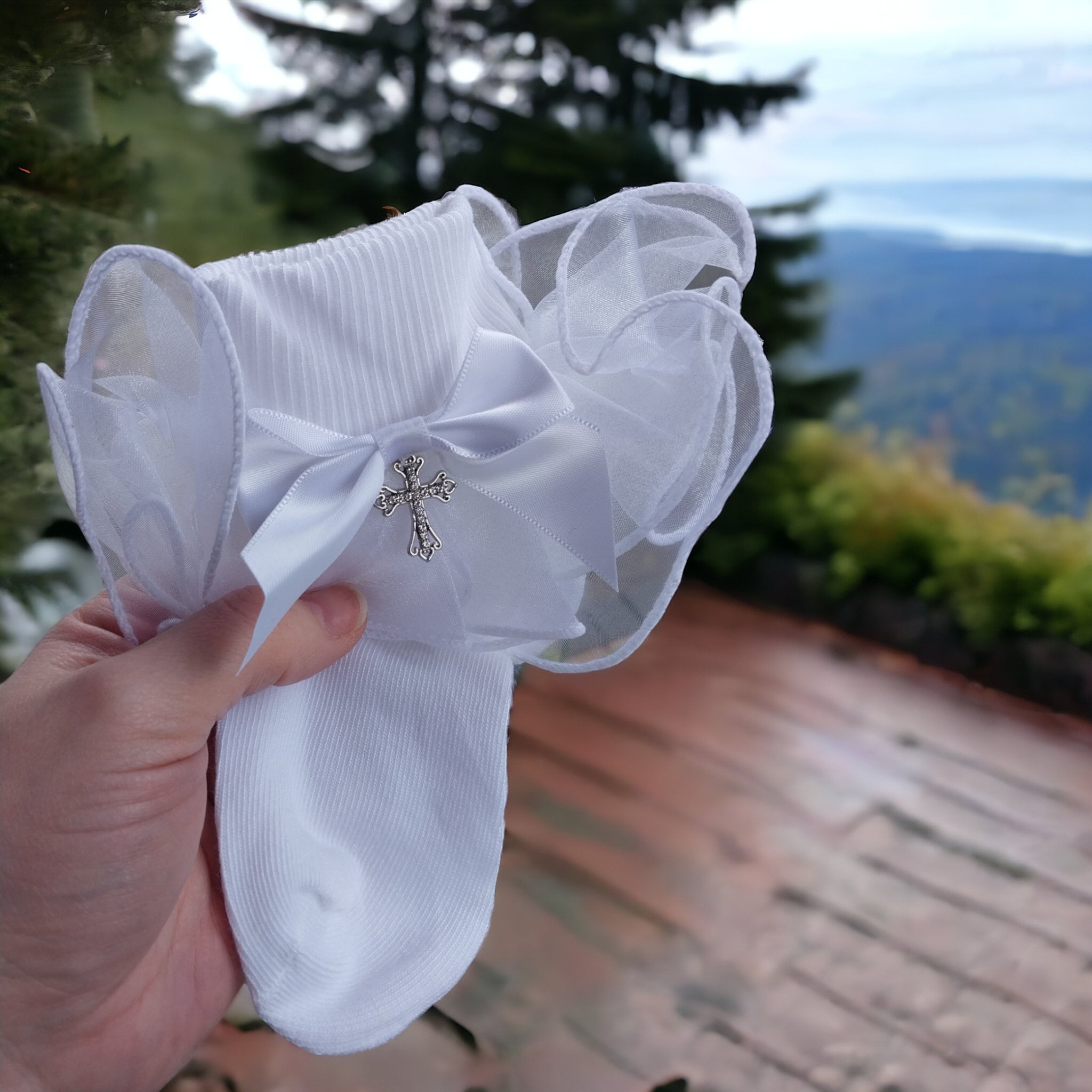 First Holy Communion Ankle Socks, Christening, Baptism, Naming Day, Bow ...