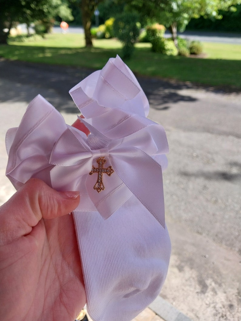 First Holy Communion Ankle Socks, Christening, Baptism, Naming Day, Bow ...