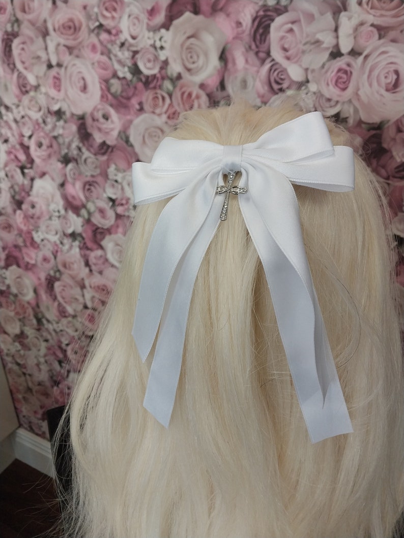 First Holy Communion Hair Bow, Christening, Baptism, Naming Day, Bow ...